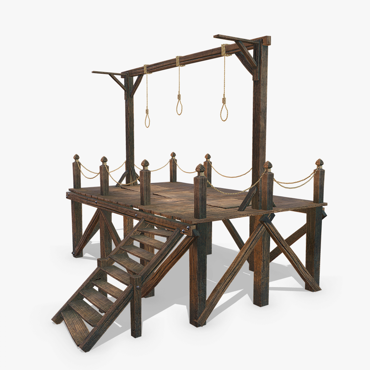 3D medieval gallows pbr - TurboSquid 1342223