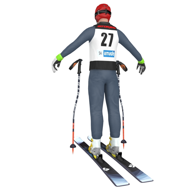 Rigged skier ski 3D model - TurboSquid 1342299