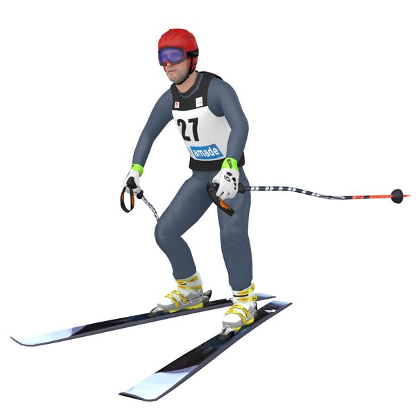 Rigged skier ski 3D model - TurboSquid 1342299