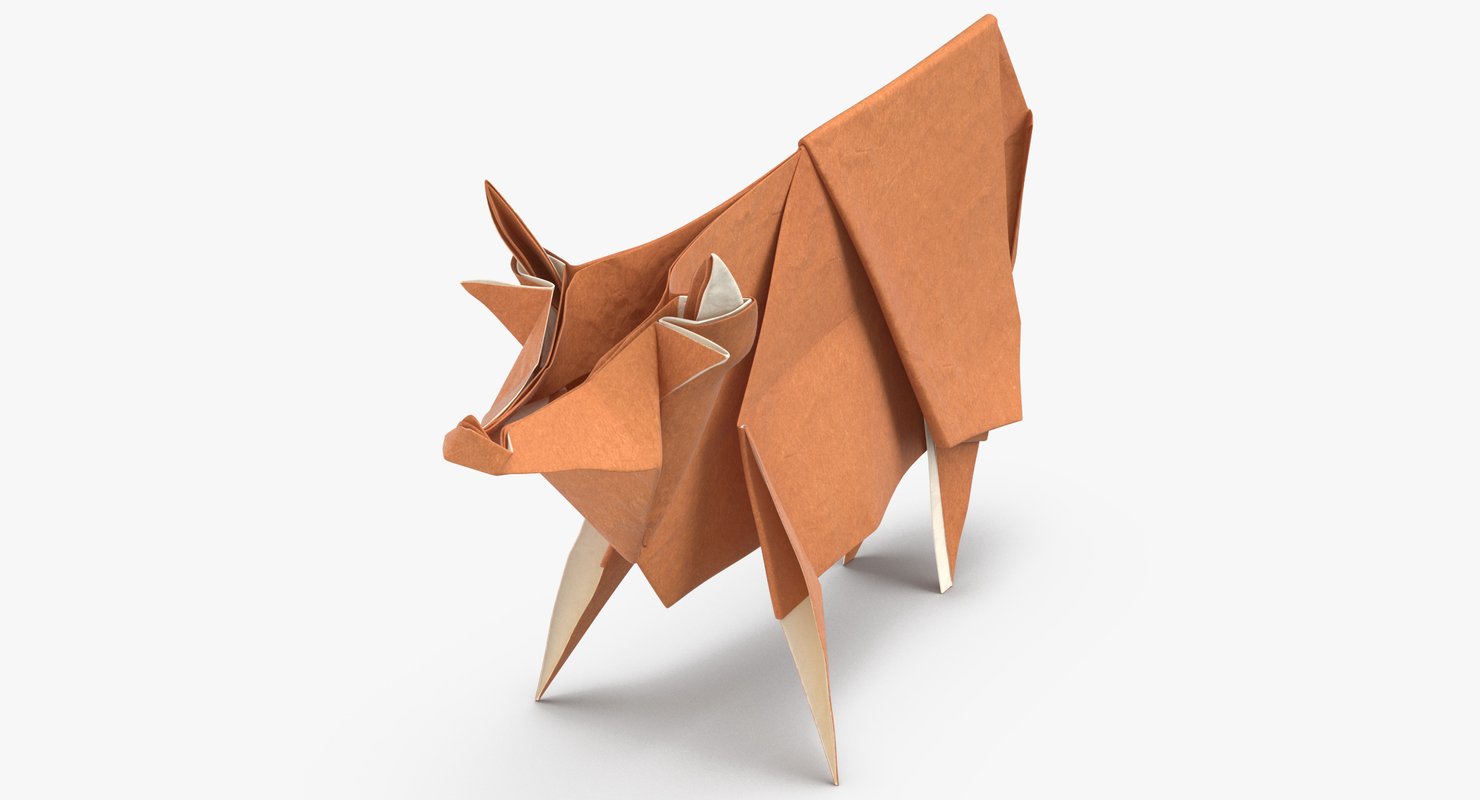 Cow origami model - TurboSquid 1342352