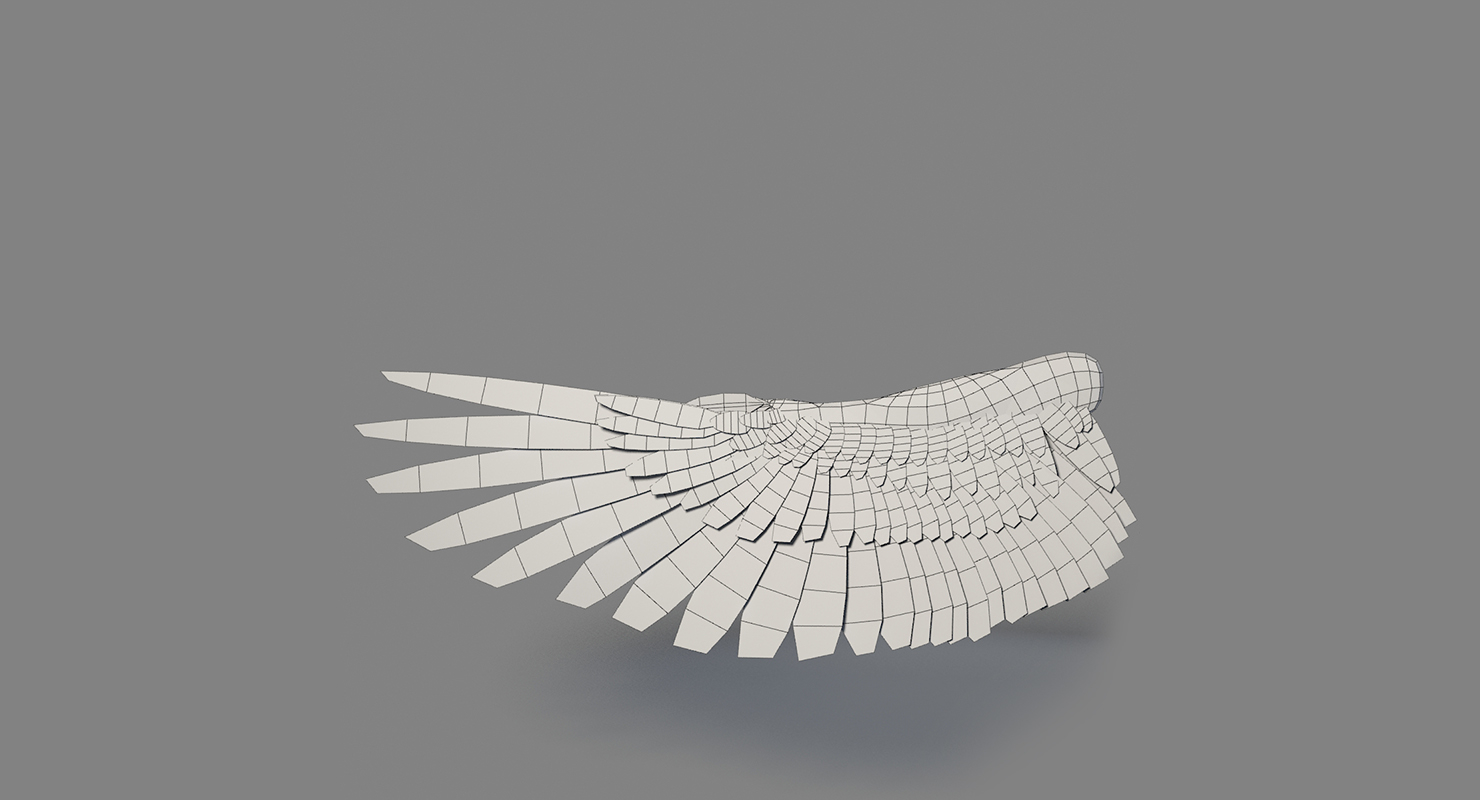 3d model realistic wings rigged