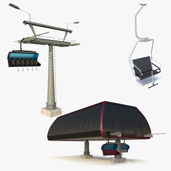3d model of cartoon aerial tramway