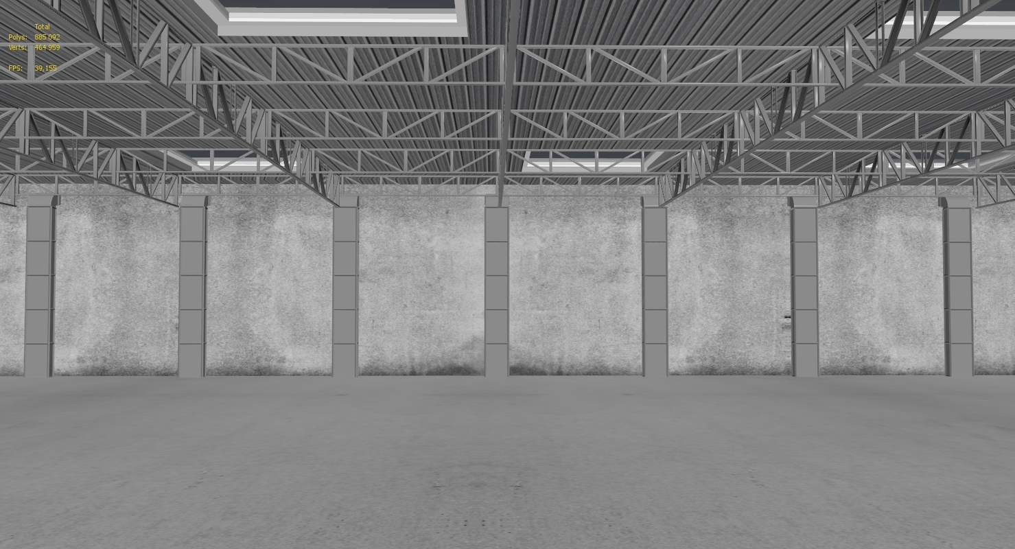 modèle 3D de Grand entrepôt vide moderne - TurboSquid 1343659