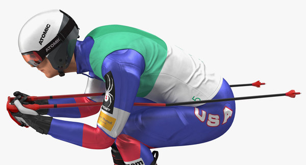 Skier slide pose ski 3D model - TurboSquid 1344022