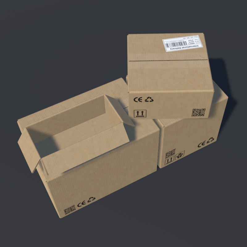 Realistic cardboard boxes animation model - TurboSquid 1343930