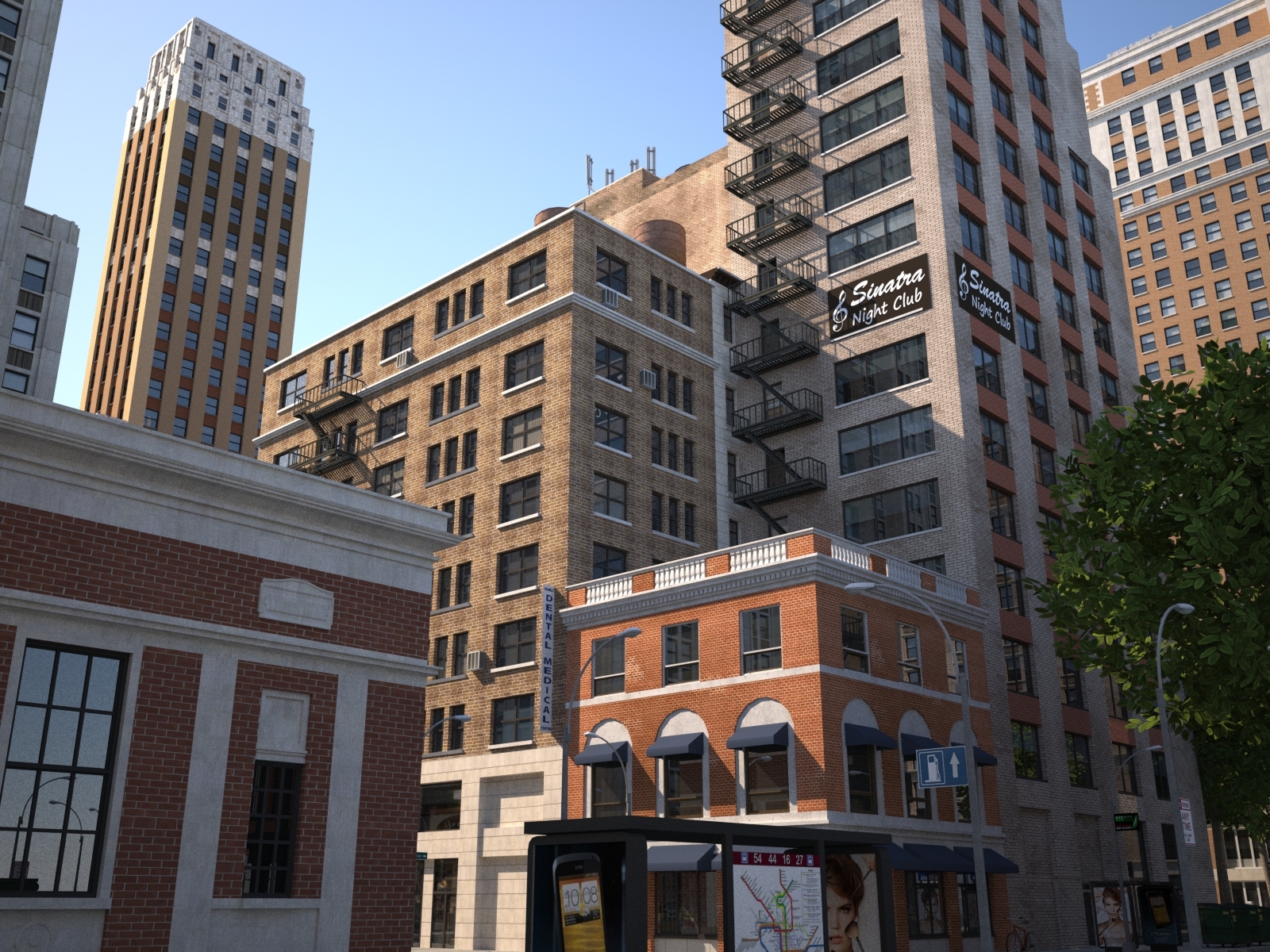 city art deco 3d model