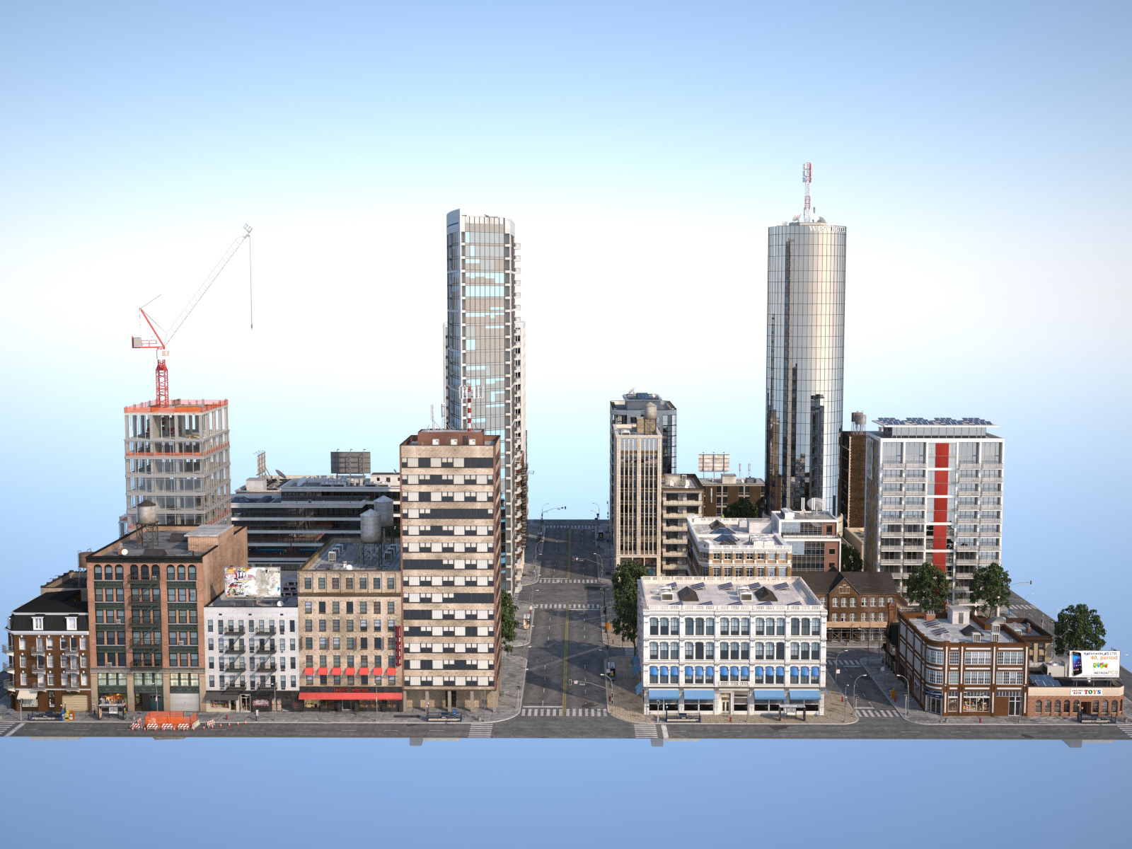 3dsmax modular city buildings