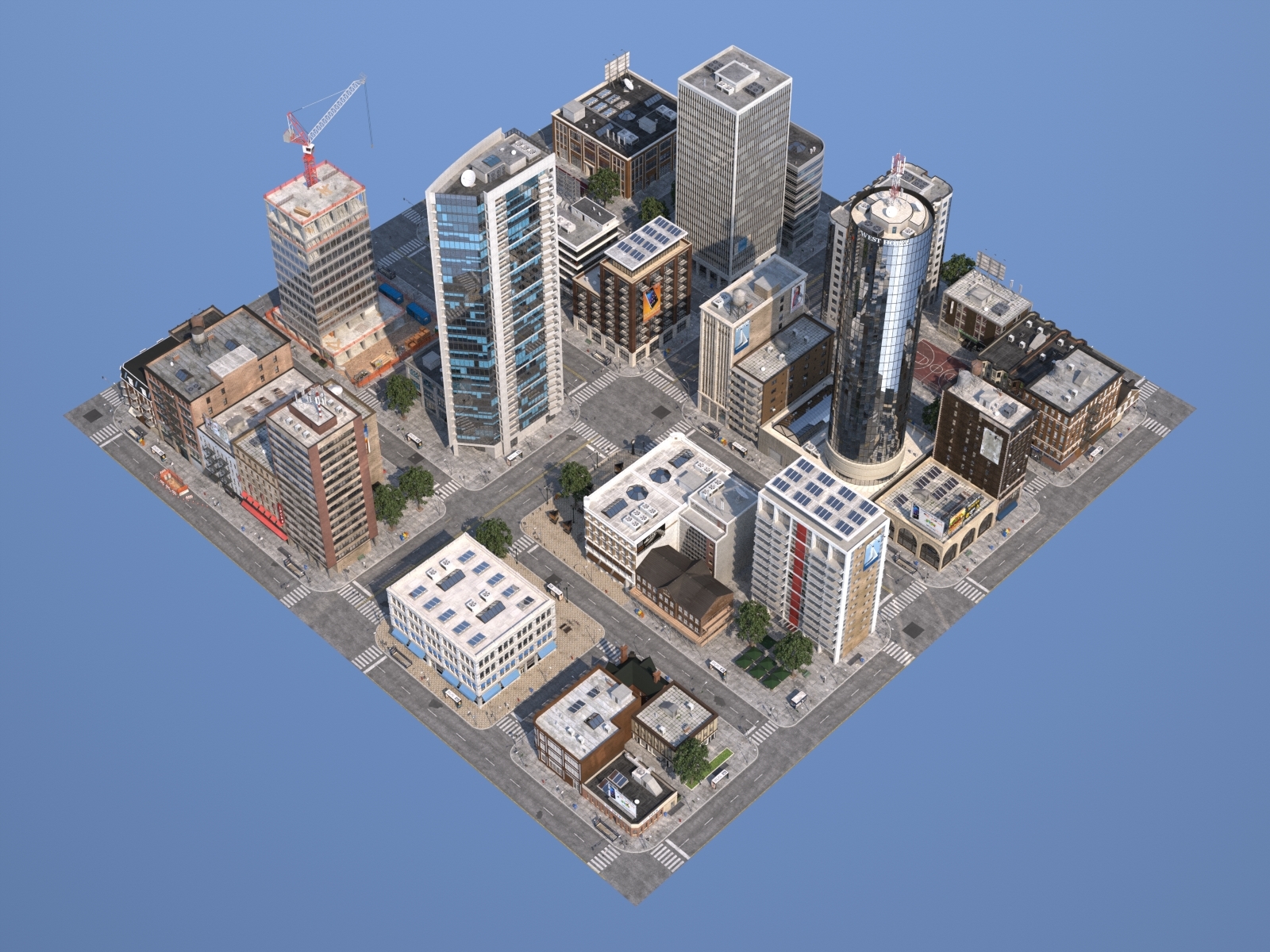 3dsmax modular city buildings