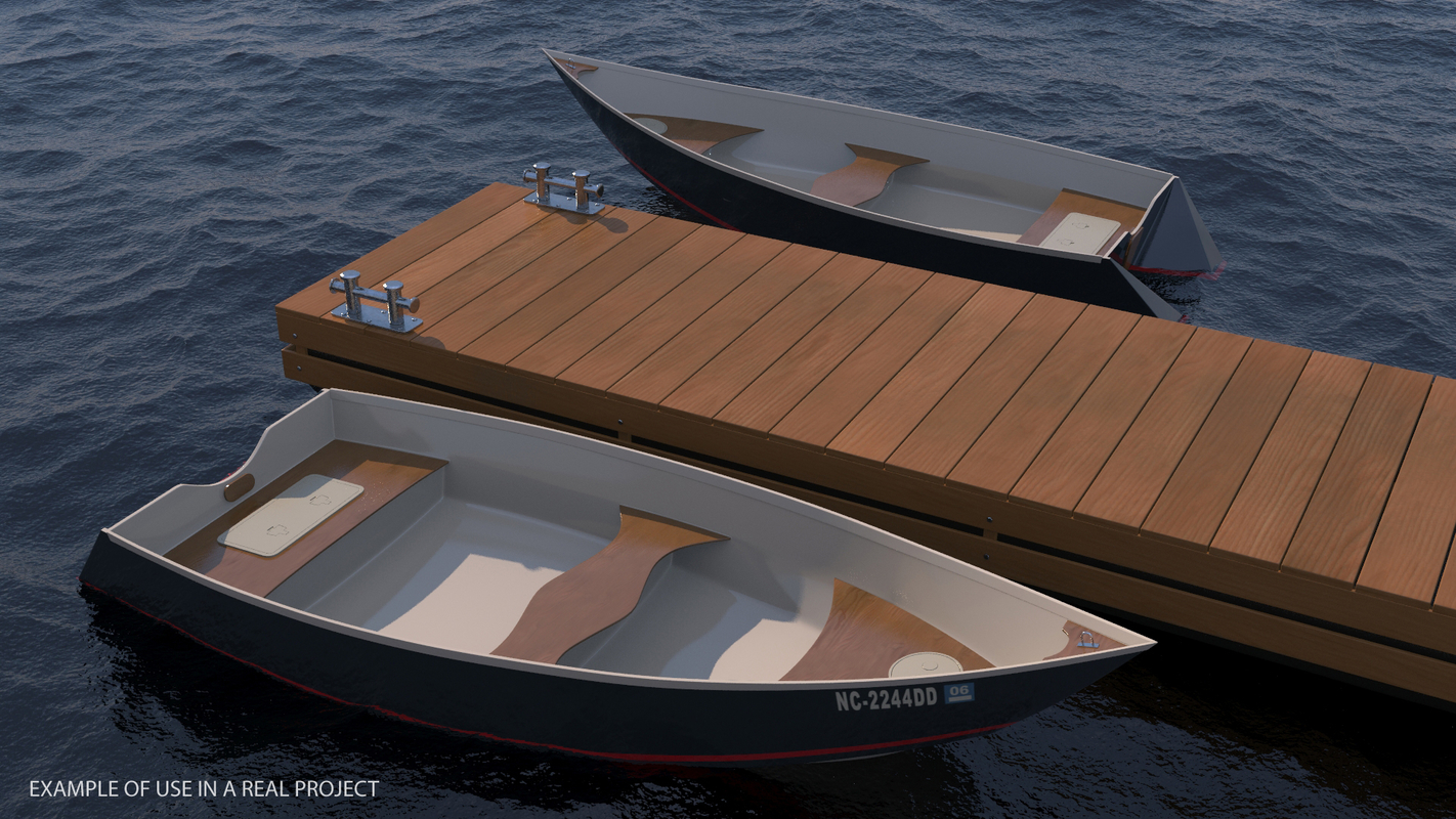 3D wooden pontoon flottant model - TurboSquid 1344142