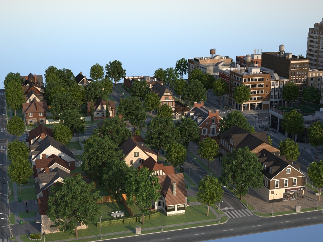 3d model city suburb