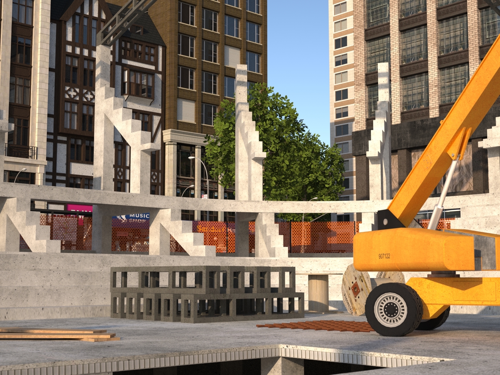 3d model city suburb