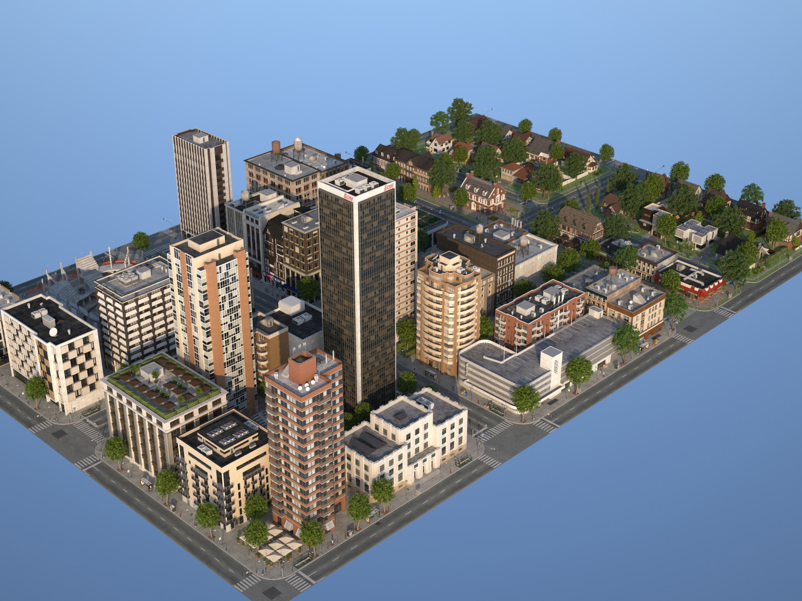 3d model city suburb