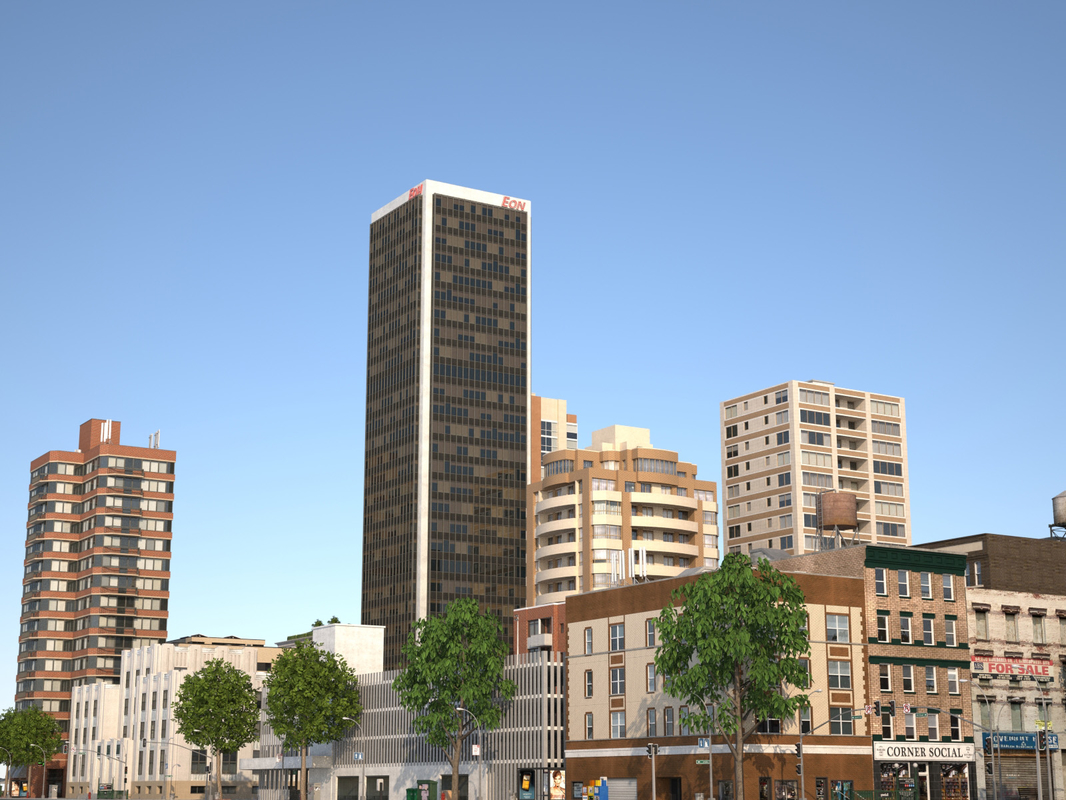 3d model city suburb