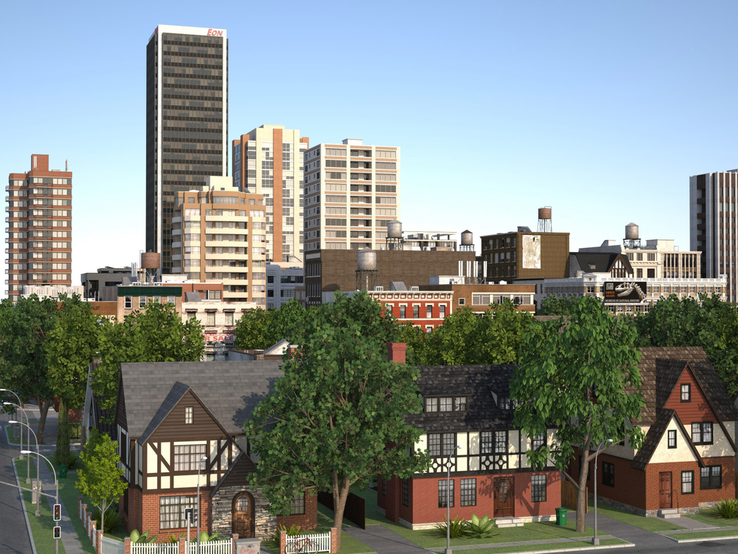 3d model city suburb