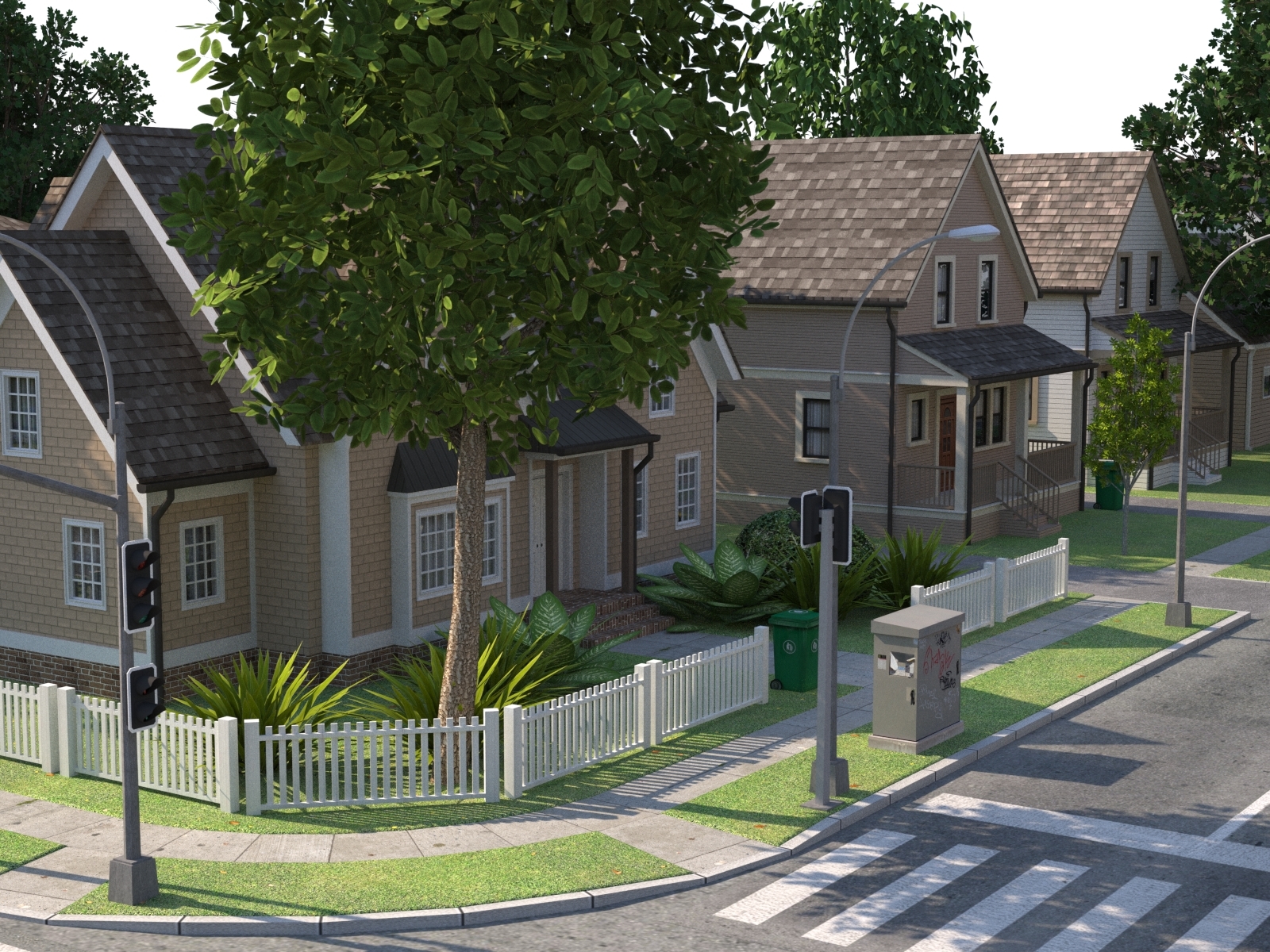 town suburb 3d max