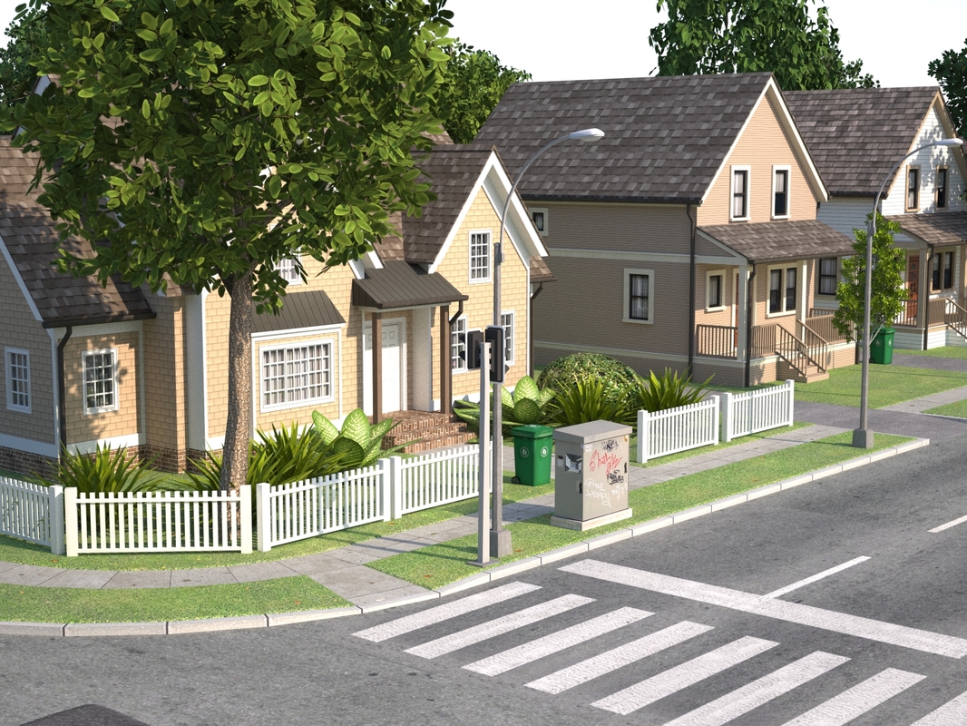 town suburb 3d max