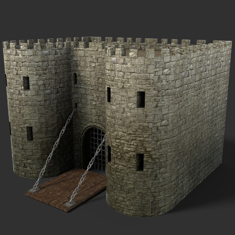 3D blender gate medieval model - TurboSquid 1344176