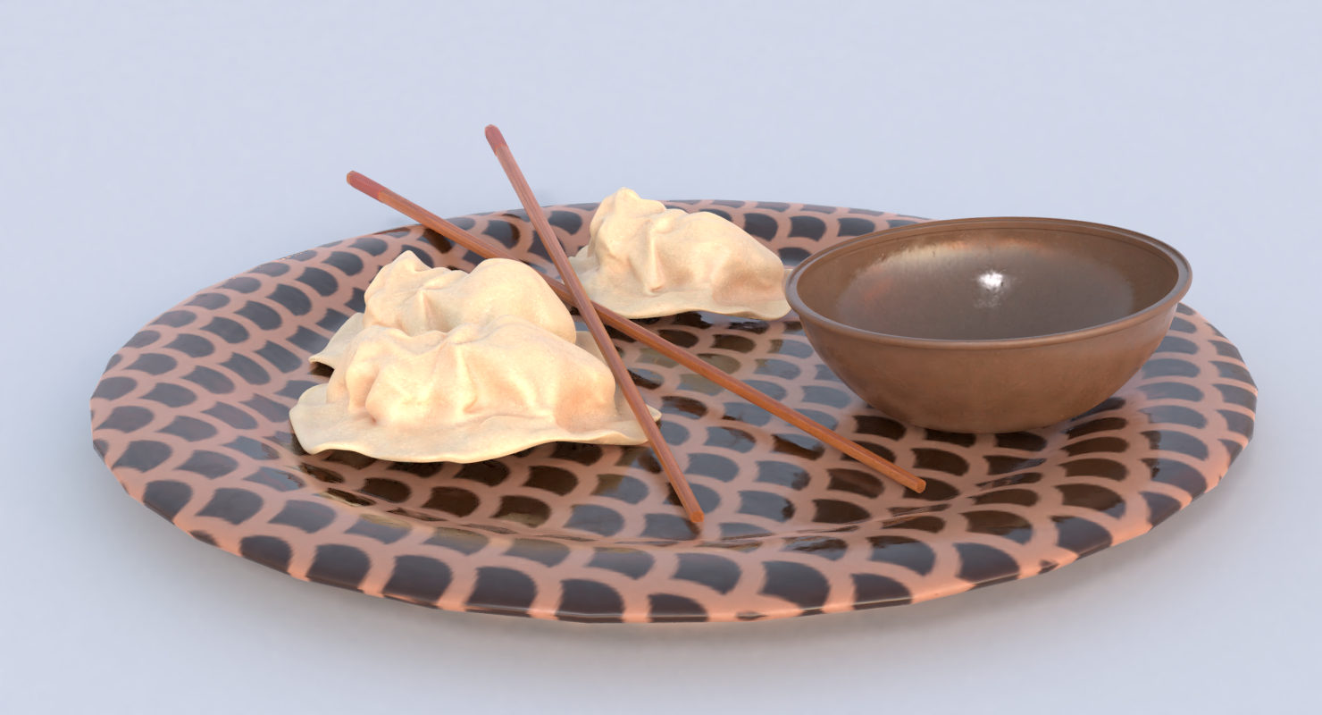 3D dumpling food - TurboSquid 1344265