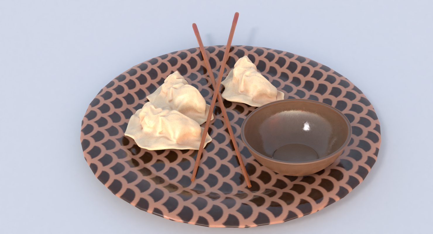 3D dumpling food - TurboSquid 1344265