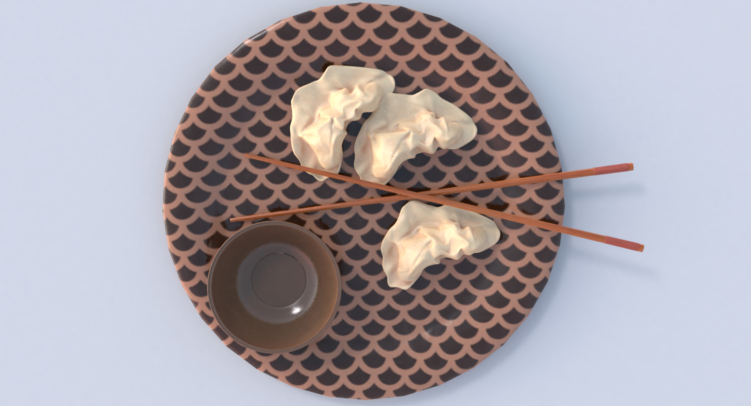 3D dumpling food - TurboSquid 1344265