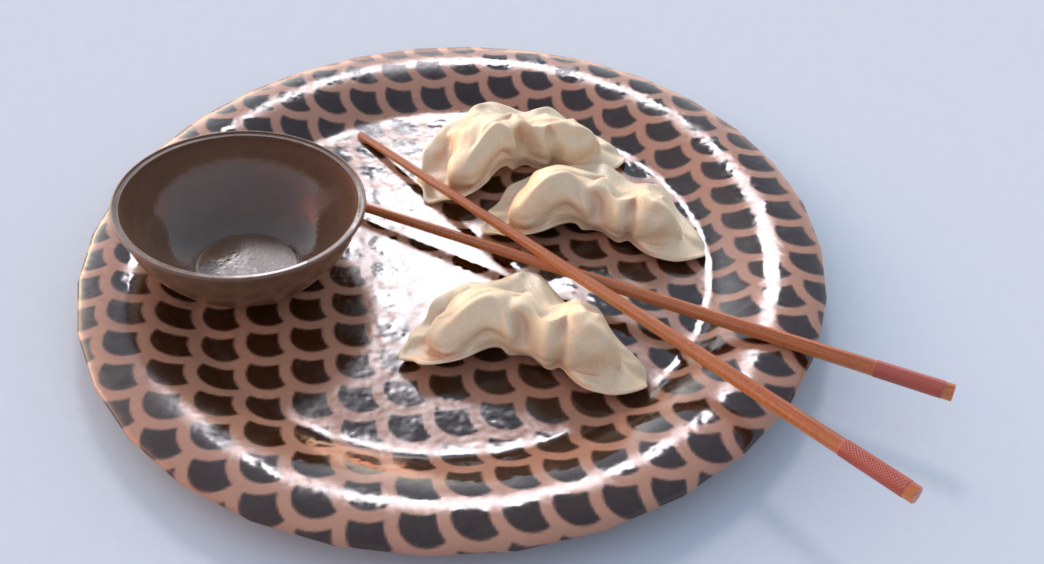3D dumpling food - TurboSquid 1344265