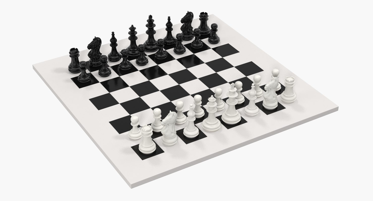 Plastic chess pieces set 3D model - TurboSquid 1344711