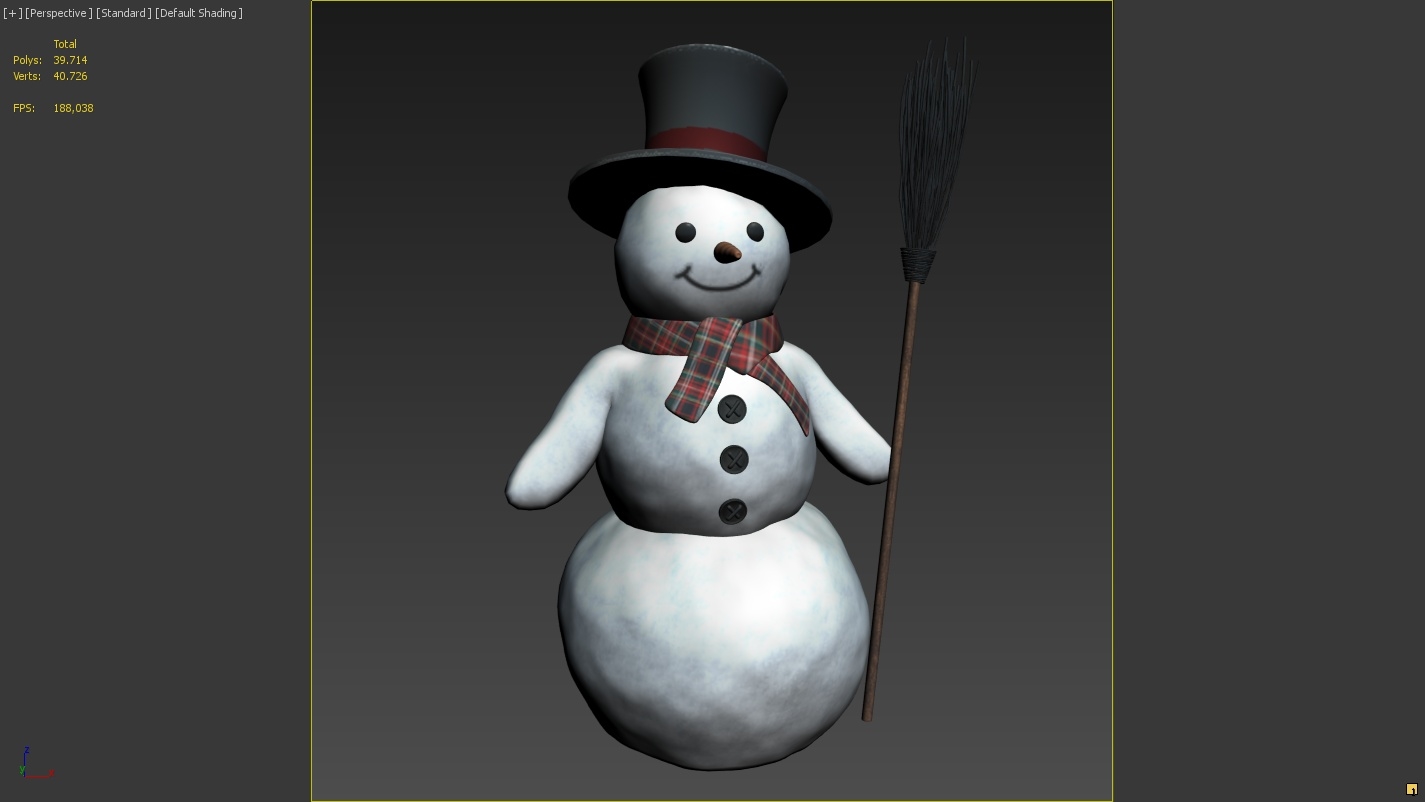 Snowman snow man 3D model - TurboSquid 1345445