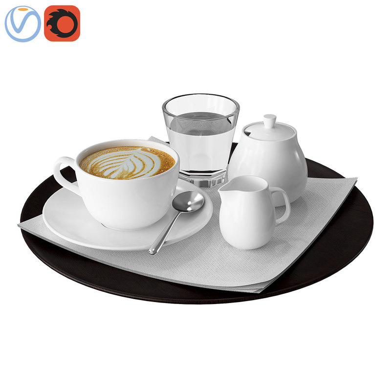 3D decorative coffee tray - TurboSquid 1345801