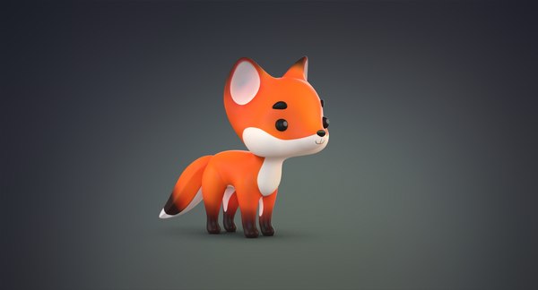 3D cute cartoon fox 2 model - TurboSquid 1345885