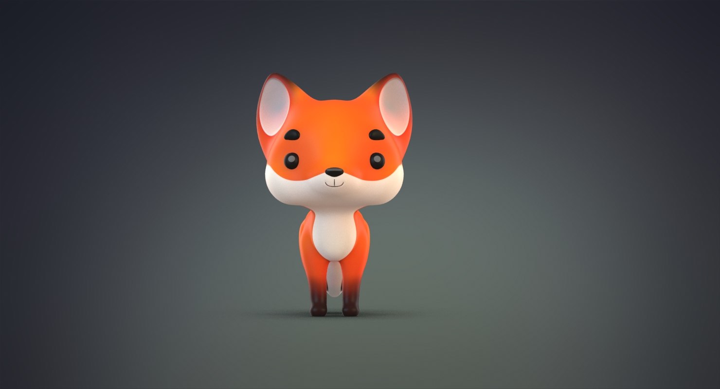 3D cute cartoon fox 2 model - TurboSquid 1345885