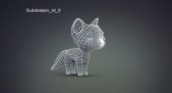 3D cute cartoon fox 2 model - TurboSquid 1345885