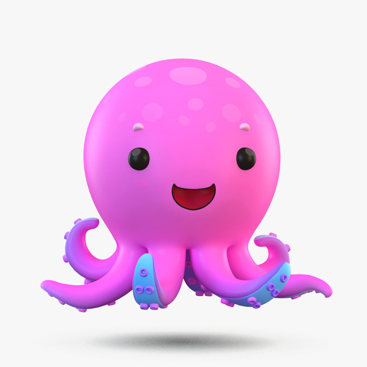 Cute cartoon octopus 3D - TurboSquid 1345873