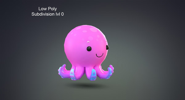 Cute cartoon octopus 3D - TurboSquid 1345873