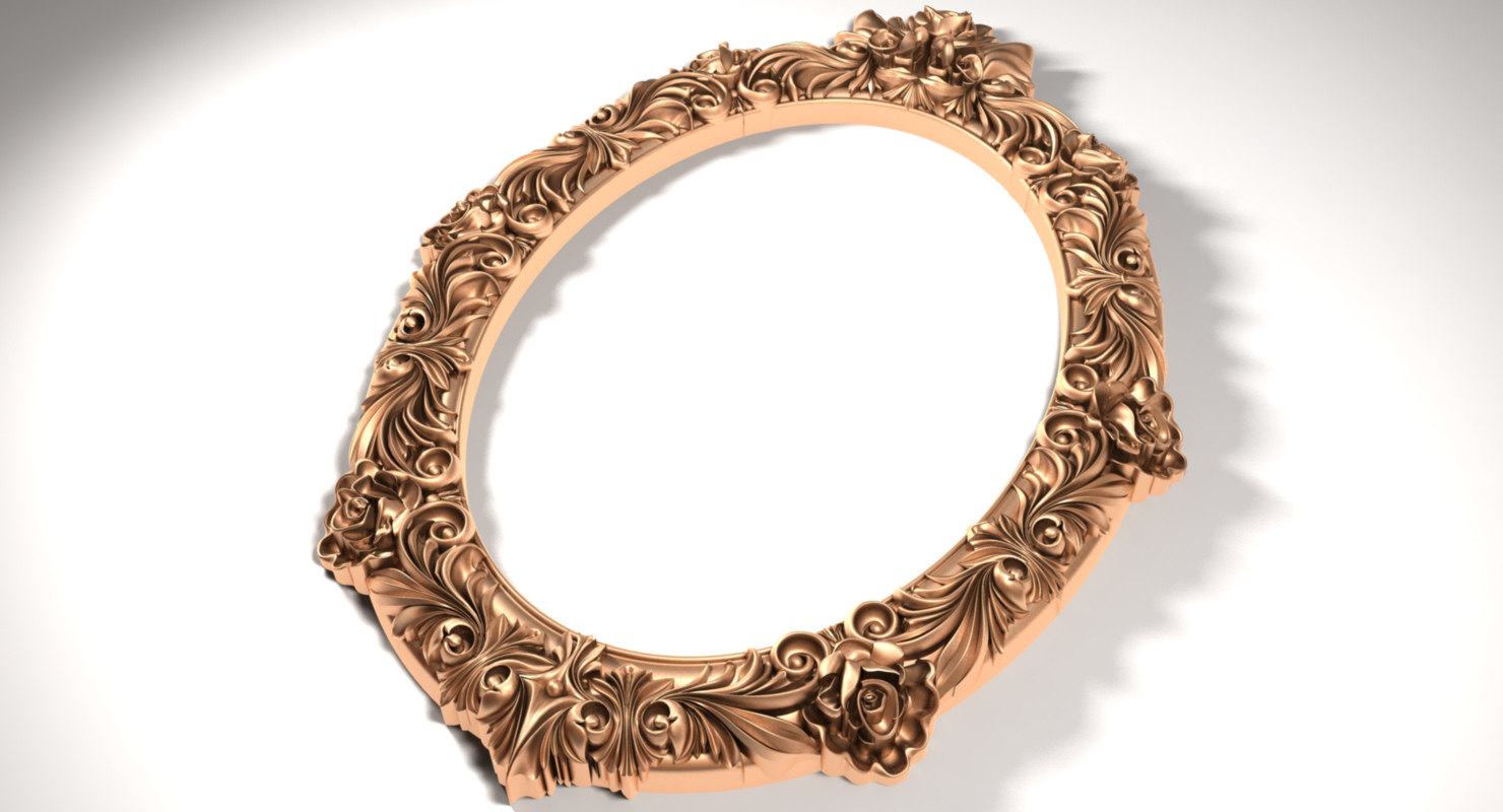 3d model frame oval