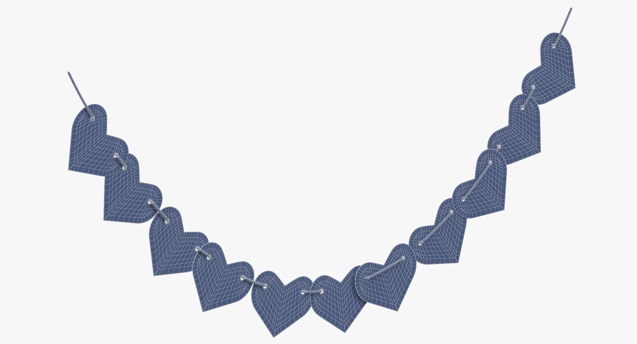 3D heart shaped garland 01 model - TurboSquid 1346281