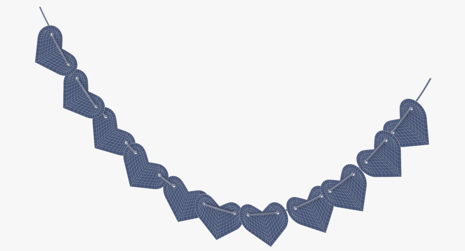 3D heart shaped garland 01 model - TurboSquid 1346281