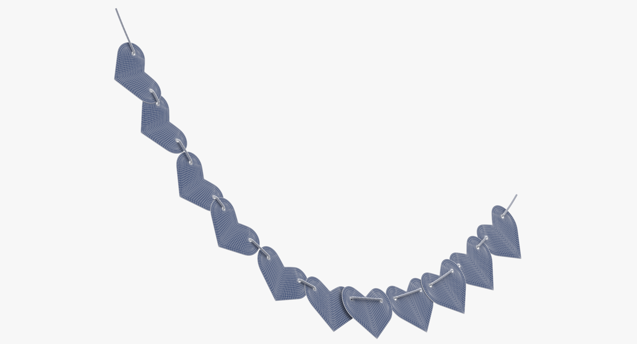 3D heart shaped garland 01 model - TurboSquid 1346281