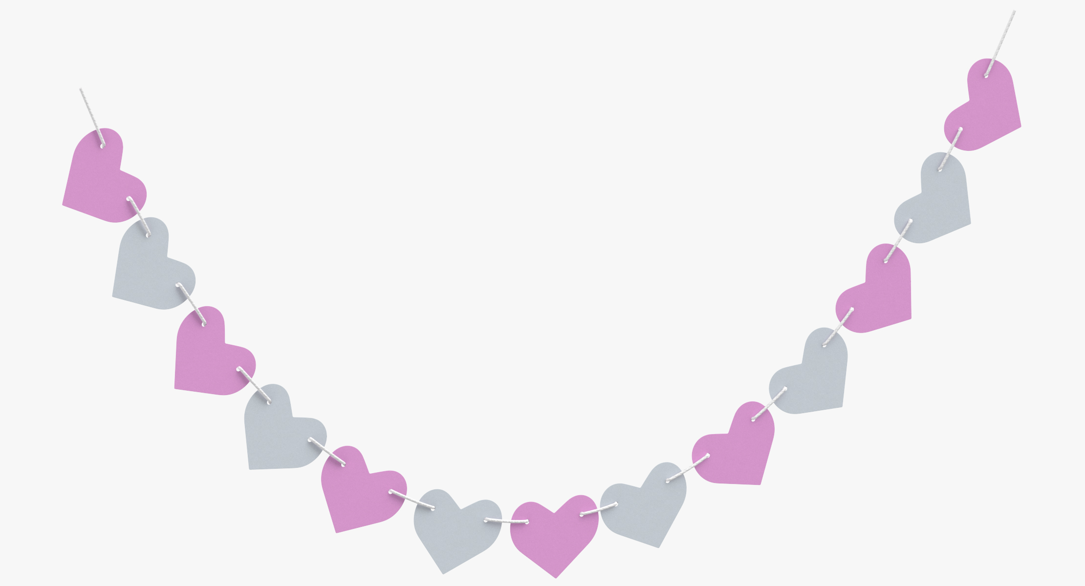 3D heart shape garland - TurboSquid 1346289