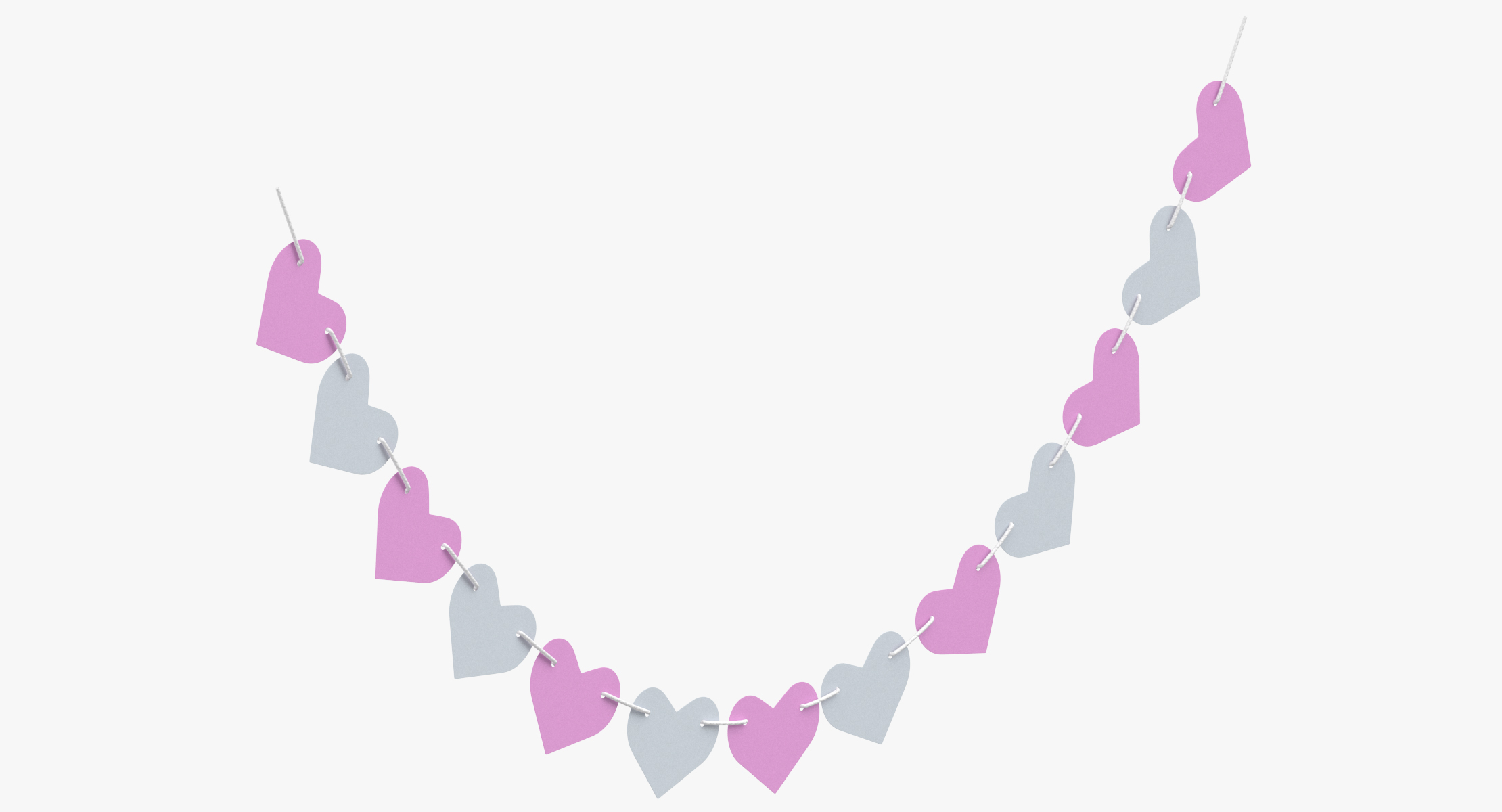 3D heart shape garland - TurboSquid 1346289