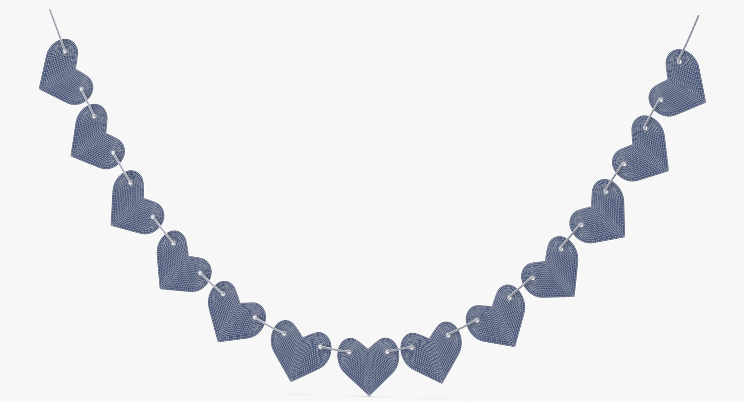3D heart shape garland - TurboSquid 1346289