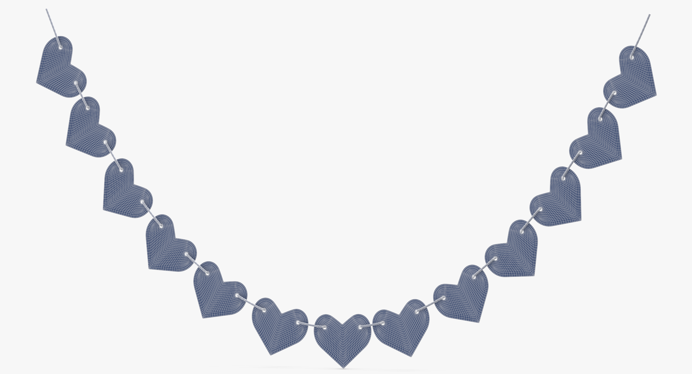 3D heart shape garland - TurboSquid 1346289