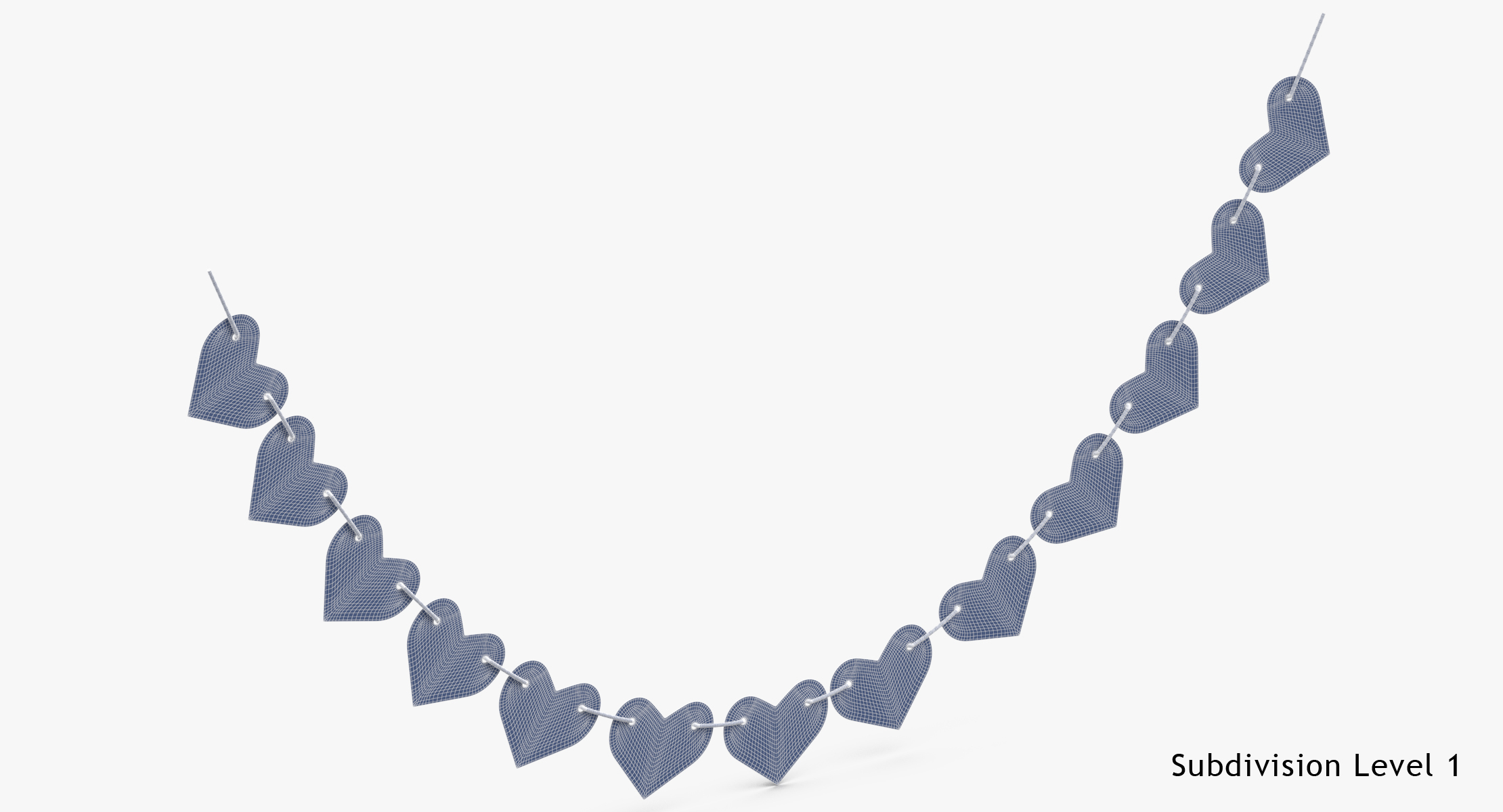 3D heart shape garland - TurboSquid 1346289
