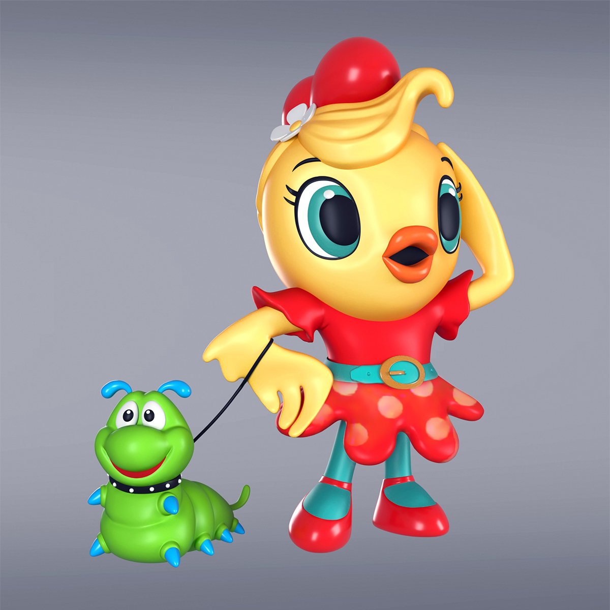 Cartoon girl chiken worm 3D model - TurboSquid 1346439