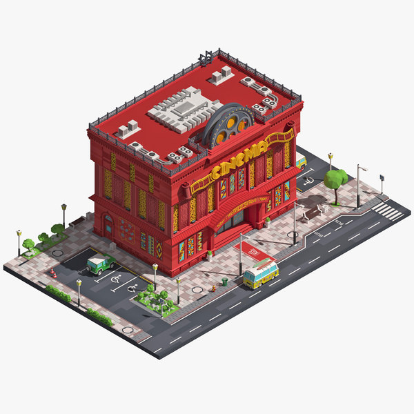 3D building movie theater - TurboSquid 1210742