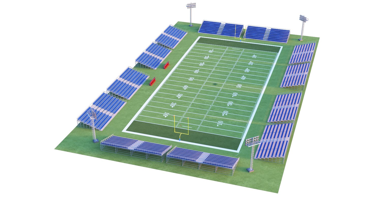 Football court modeled 3D model - TurboSquid 1347188