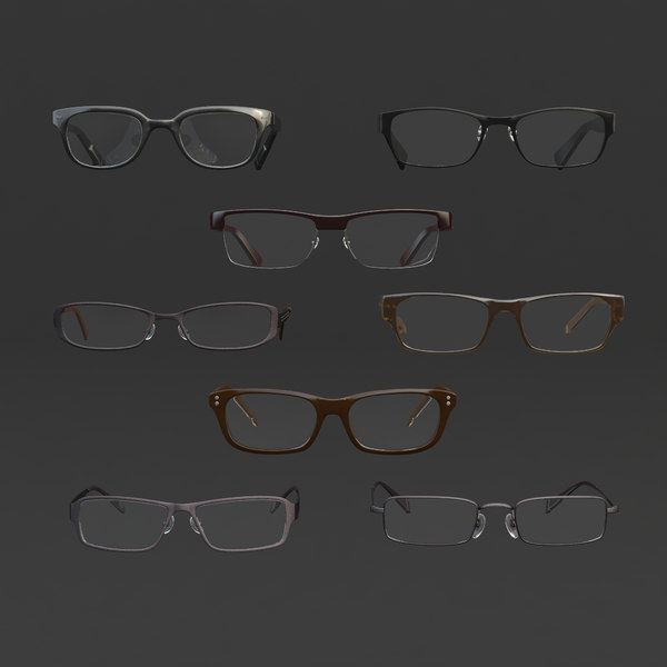 3d model glasses set