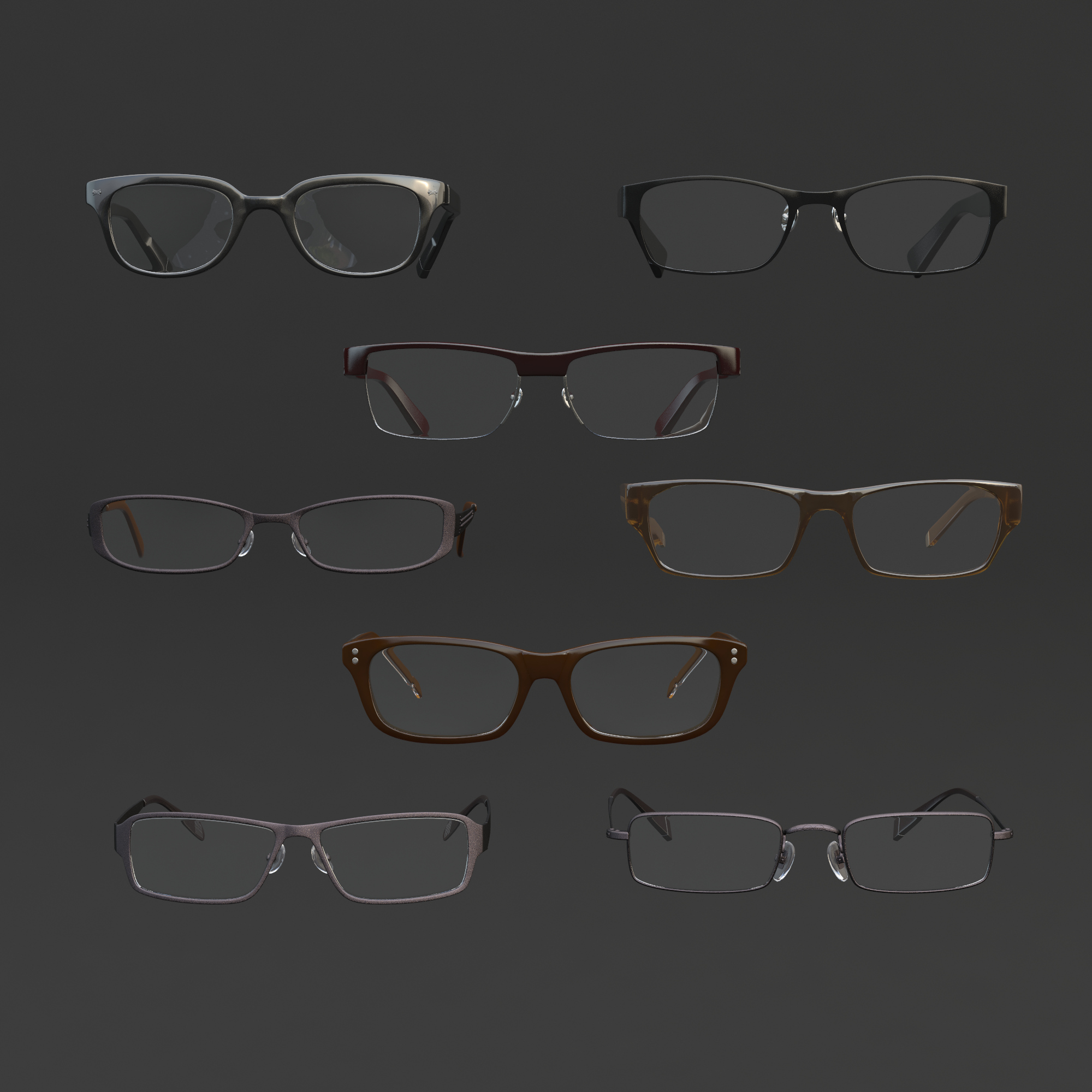 3d model glasses set