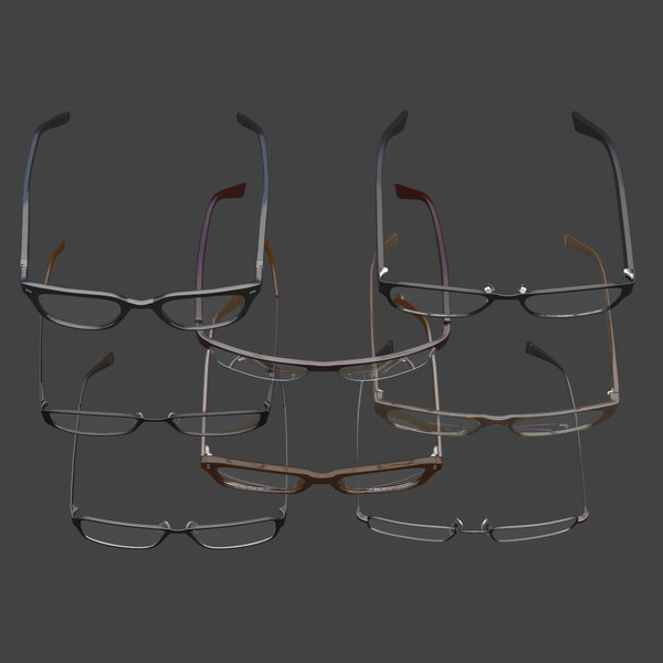 3d model glasses set