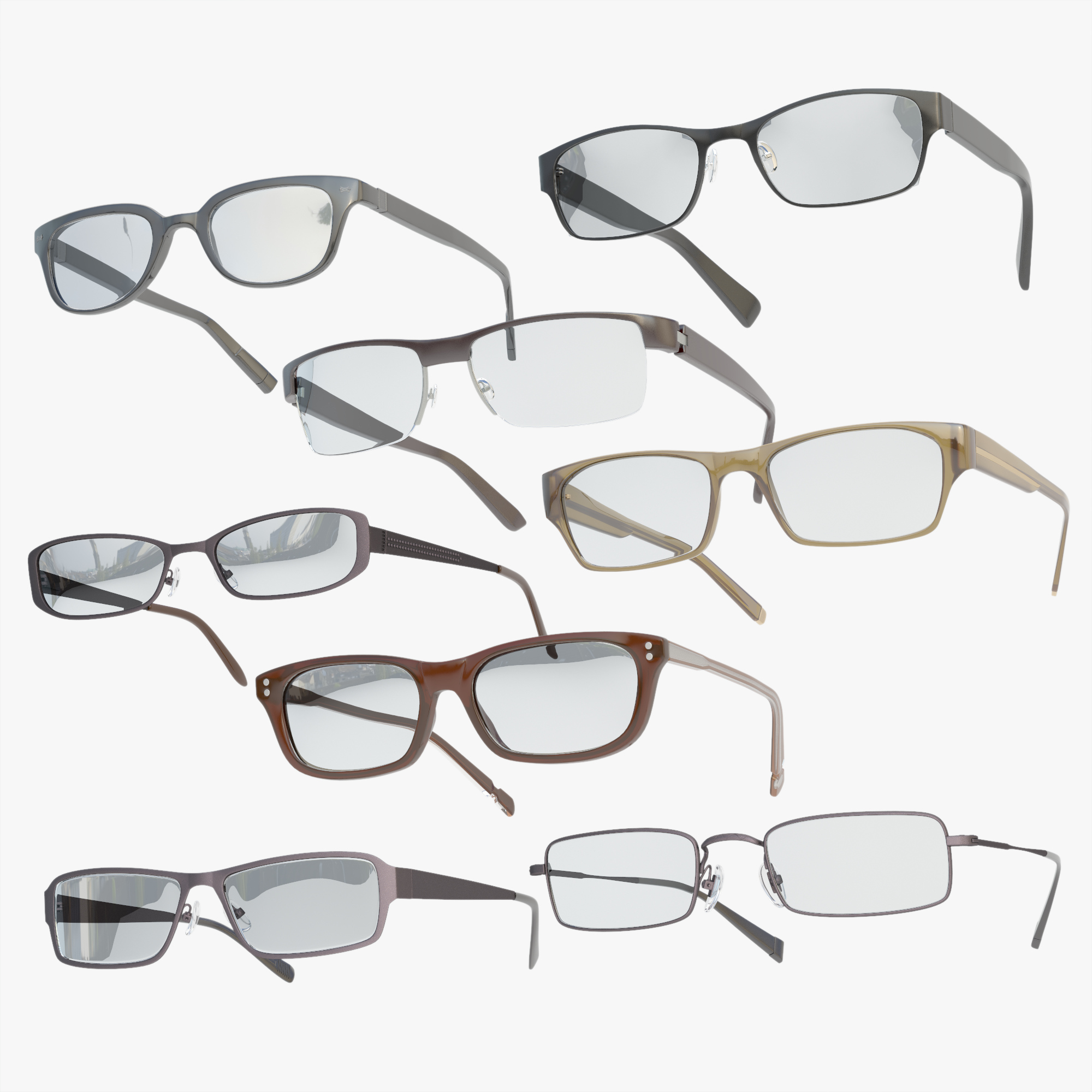 3d model glasses set