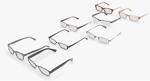 3d model glasses set